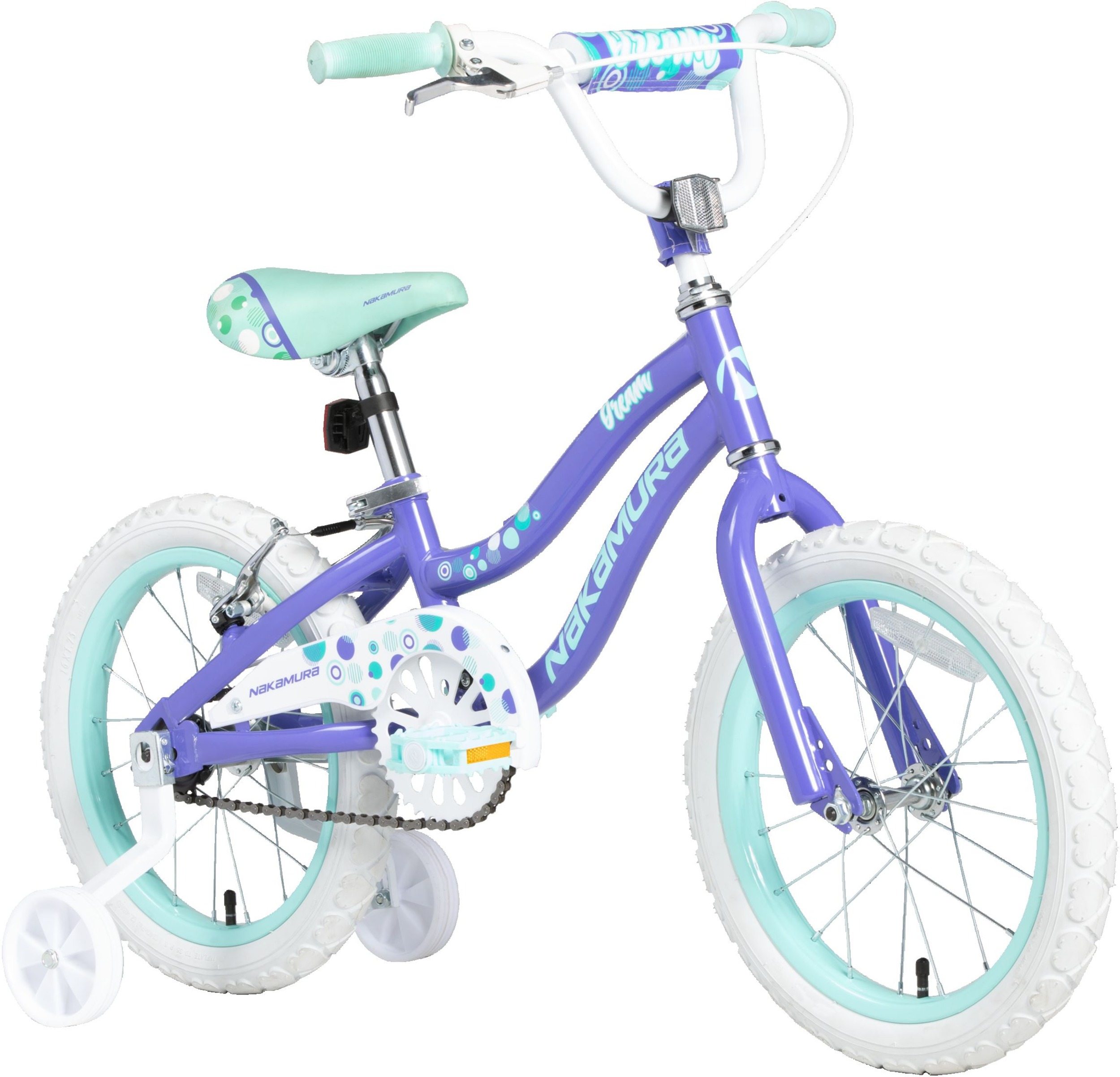 Nakamura Kids' Dream 16" Bike, Training Wheels, Pedal Brake & V Brakes ...