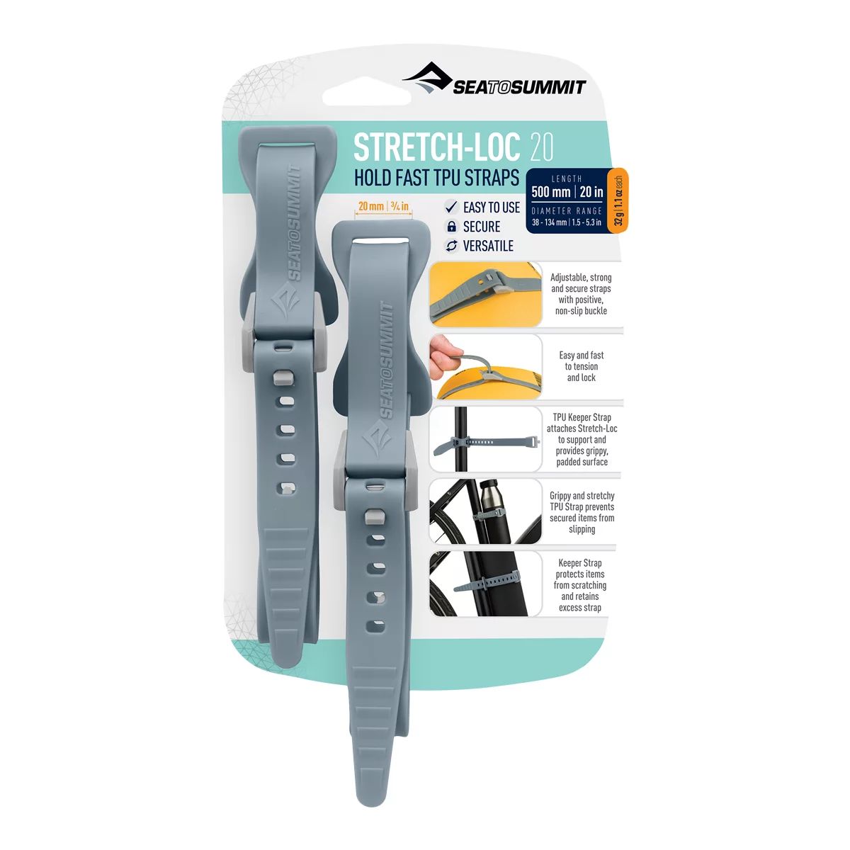 Sea to Summit Stretch-Loc 20 Hold Fast TPU Straps - 2 Pack | SportChek