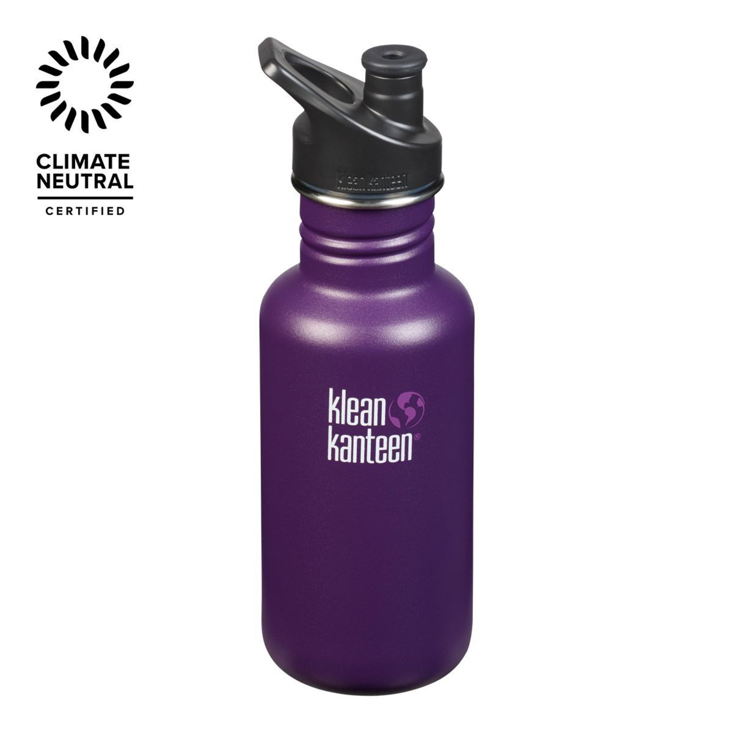 Klean Kanteen 18 oz Classic Water Bottle Sport Cap - Winter Plum ...