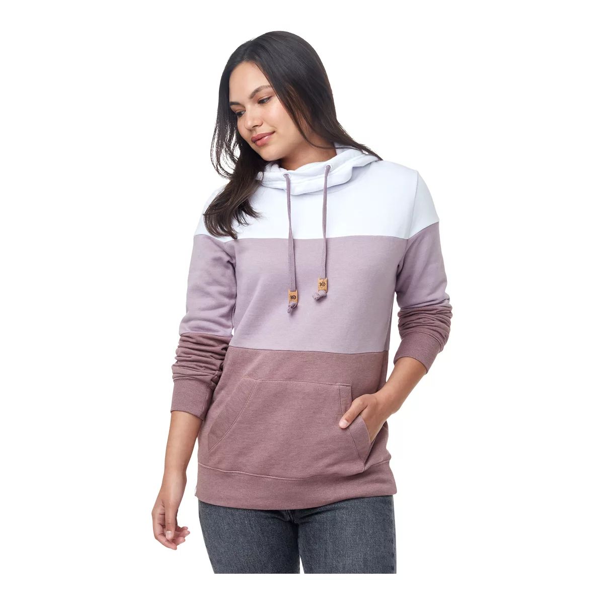 Tentree Women's TreeFleece Blocked Banshee Pullover Hoodie, Kangaroo ...