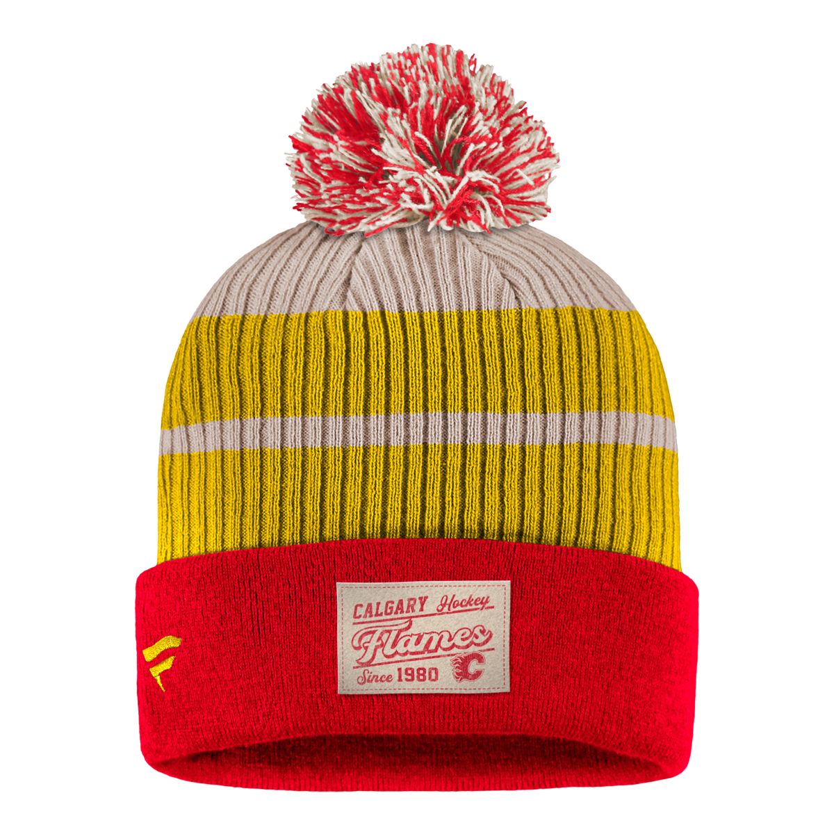Calgary Flames Fanatics True Classics Pom Knit Hat, NHL, Hockey | SportChek