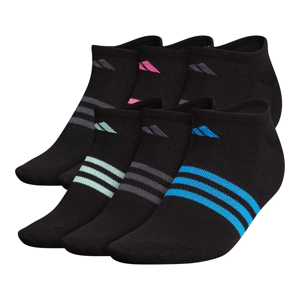 adidas Women's Superlite No-Show Socks, Moisture-Wicking, 6-Pack ...
